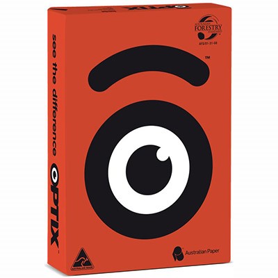 OPTIX COLOURED A4 COPY PAPER 160GSM RAZA RED PACK 200 SHEETS Pencraft ...